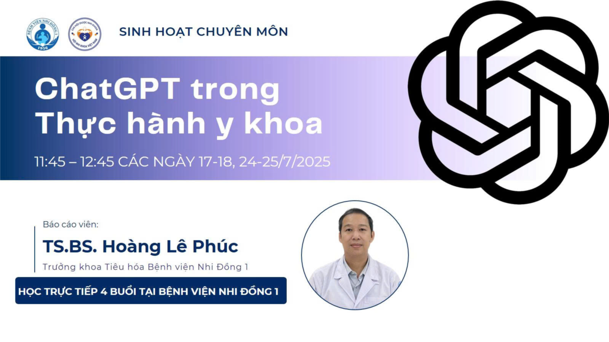 Thông báo chiêu sinh sinh hoạt chuyên môn dành cho nhân viên y tế “ChatGPT trong thực hành y ...